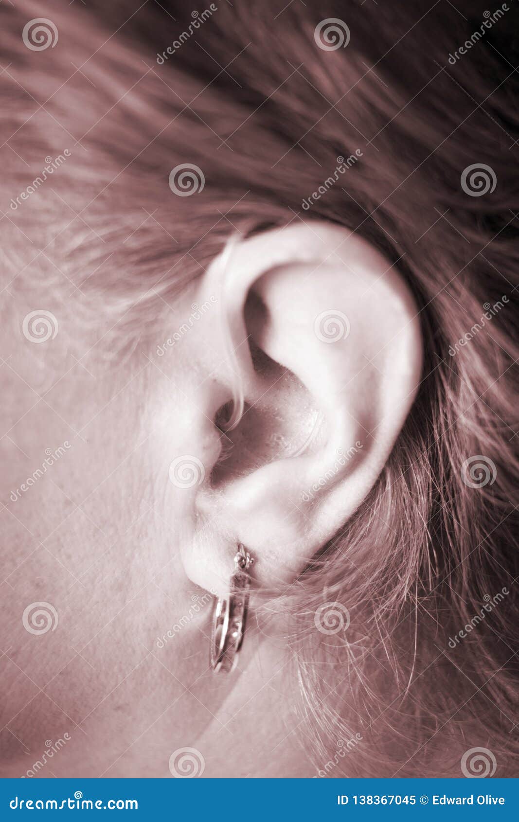 Deaf Woman with Hearing Aid Stock Image - Image of audiology ...