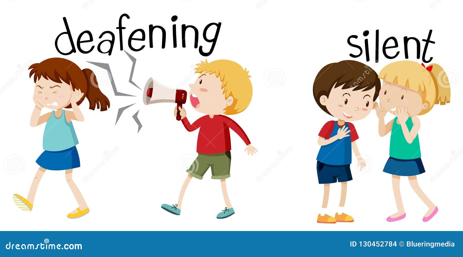 Deafening and silent scene stock vector. Illustration of education ...