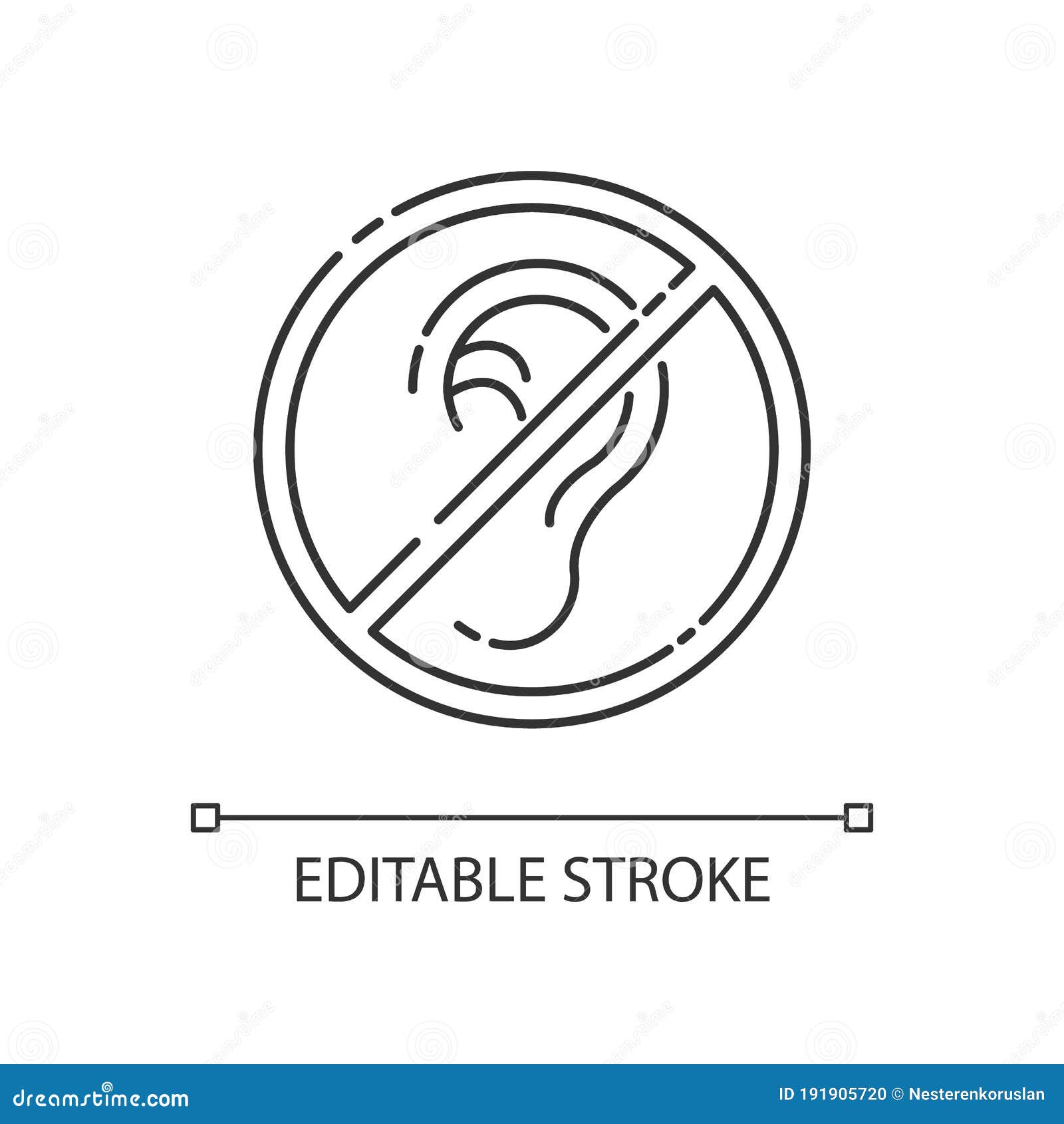 Deafness Linear Icon Vector Illustration | CartoonDealer.com #191905720