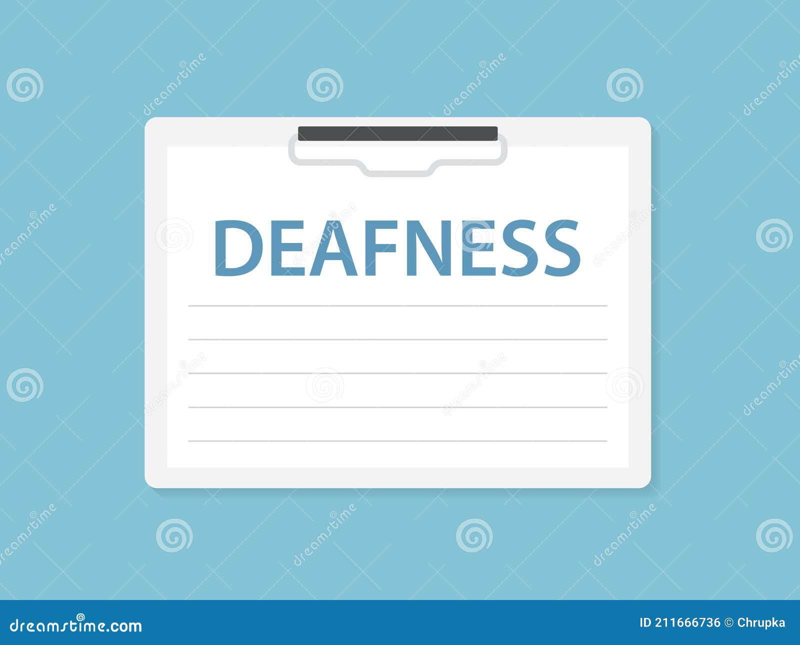 Deafness Written in Hospital Patient Card Stock Vector - Illustration ...