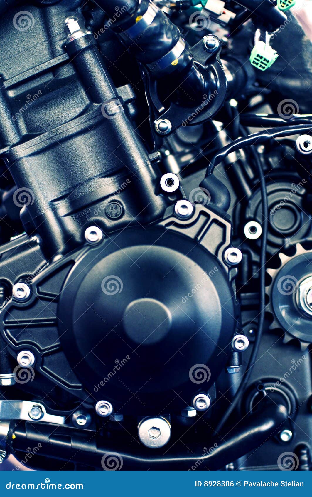 Deails of a Sport Motorcycle Engine Stock Photo - Image of cable ...