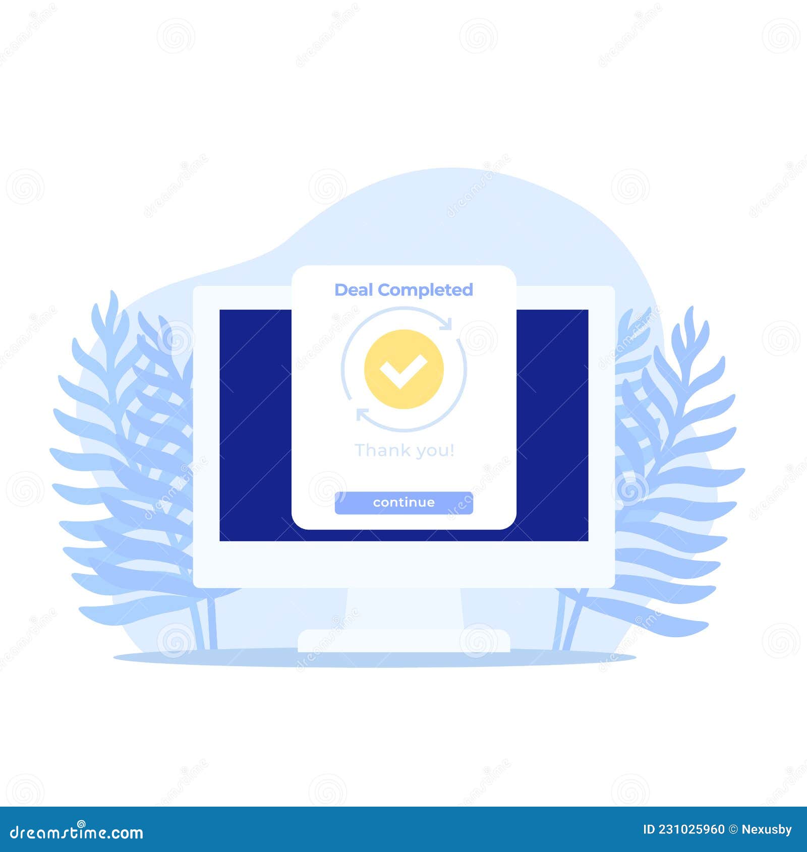 Deal Completed, Vector Icon with a Computer Stock Vector - Illustration ...