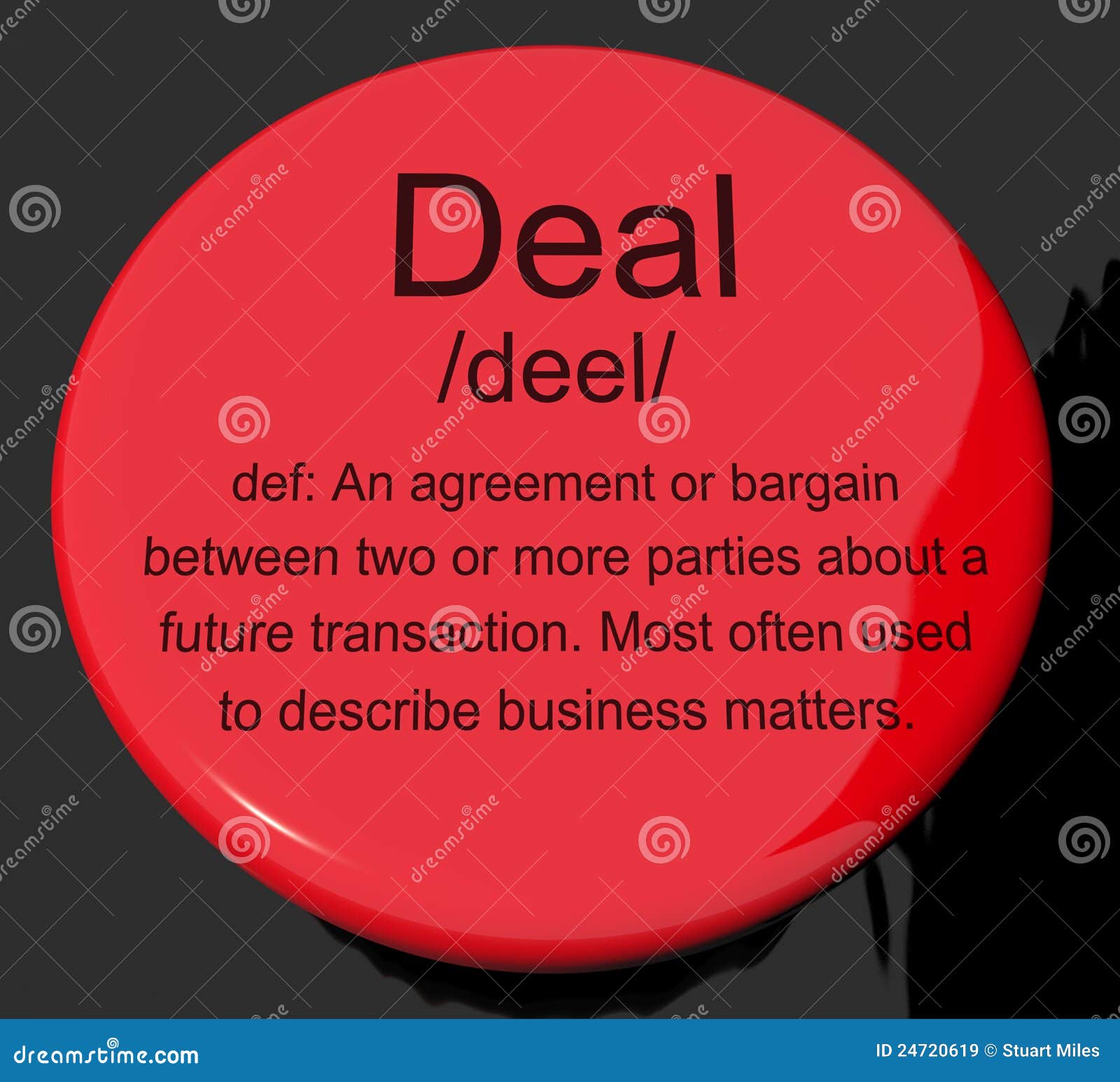 Deal Definition Button stock illustration. Illustration of reduction ...