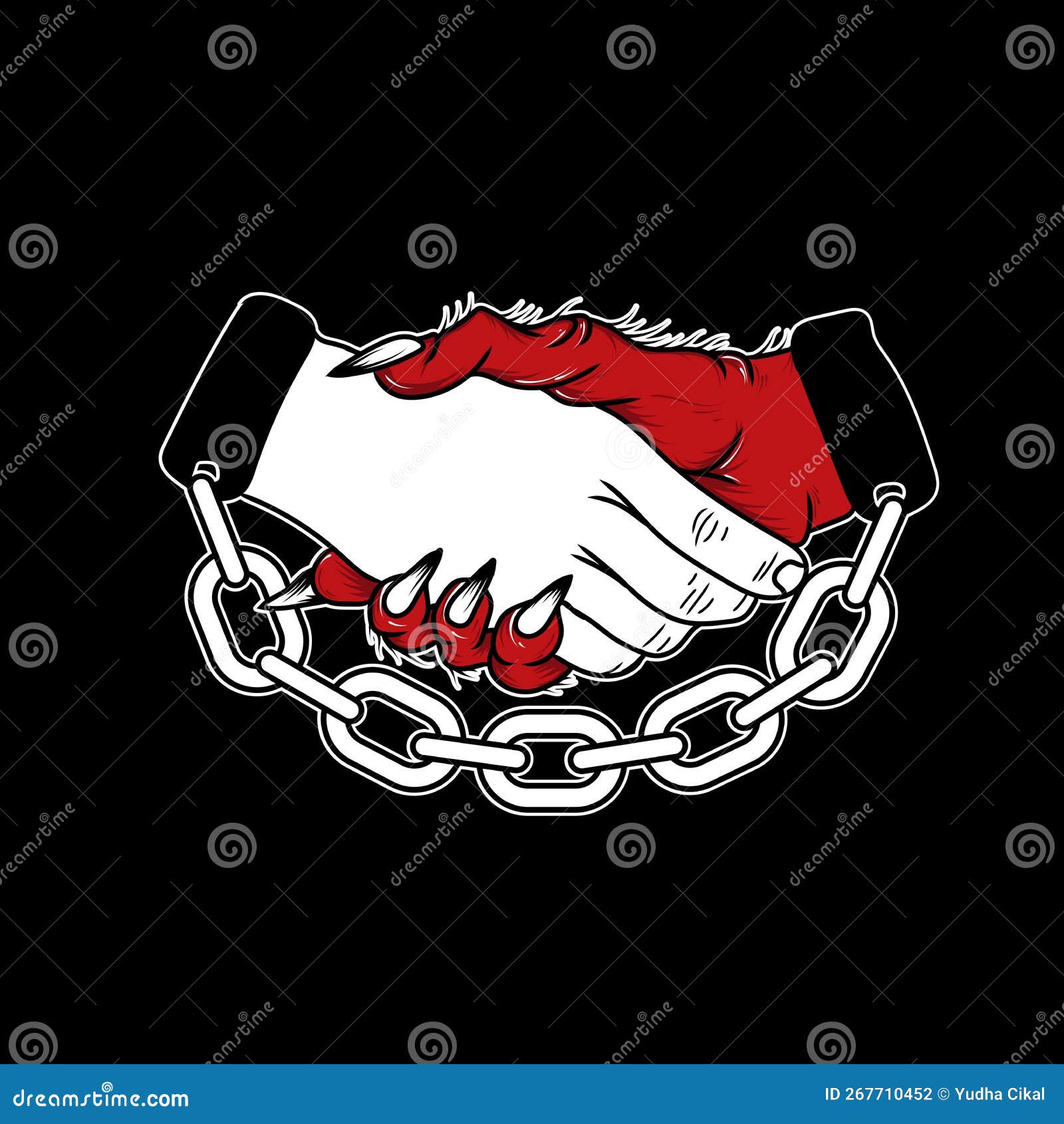 Deal with Devil Handshake Design Stock Vector - Illustration of money ...