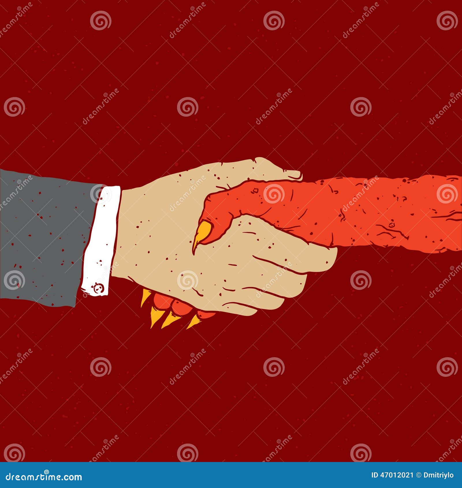 Deal With Devil American Flag On Background Cartoon Vector ...