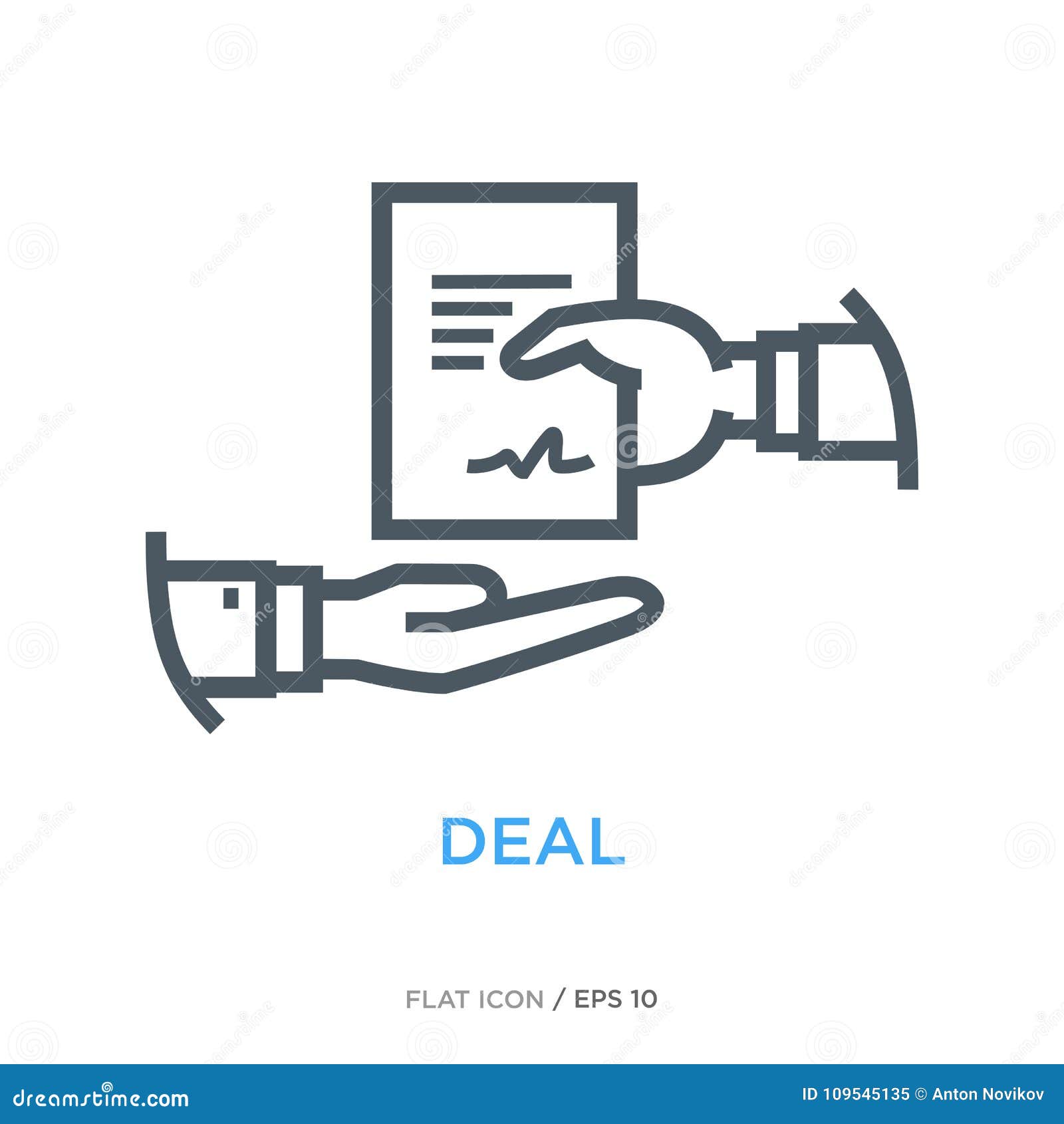 Deal line flat icon stock vector. Illustration of concord - 109545135
