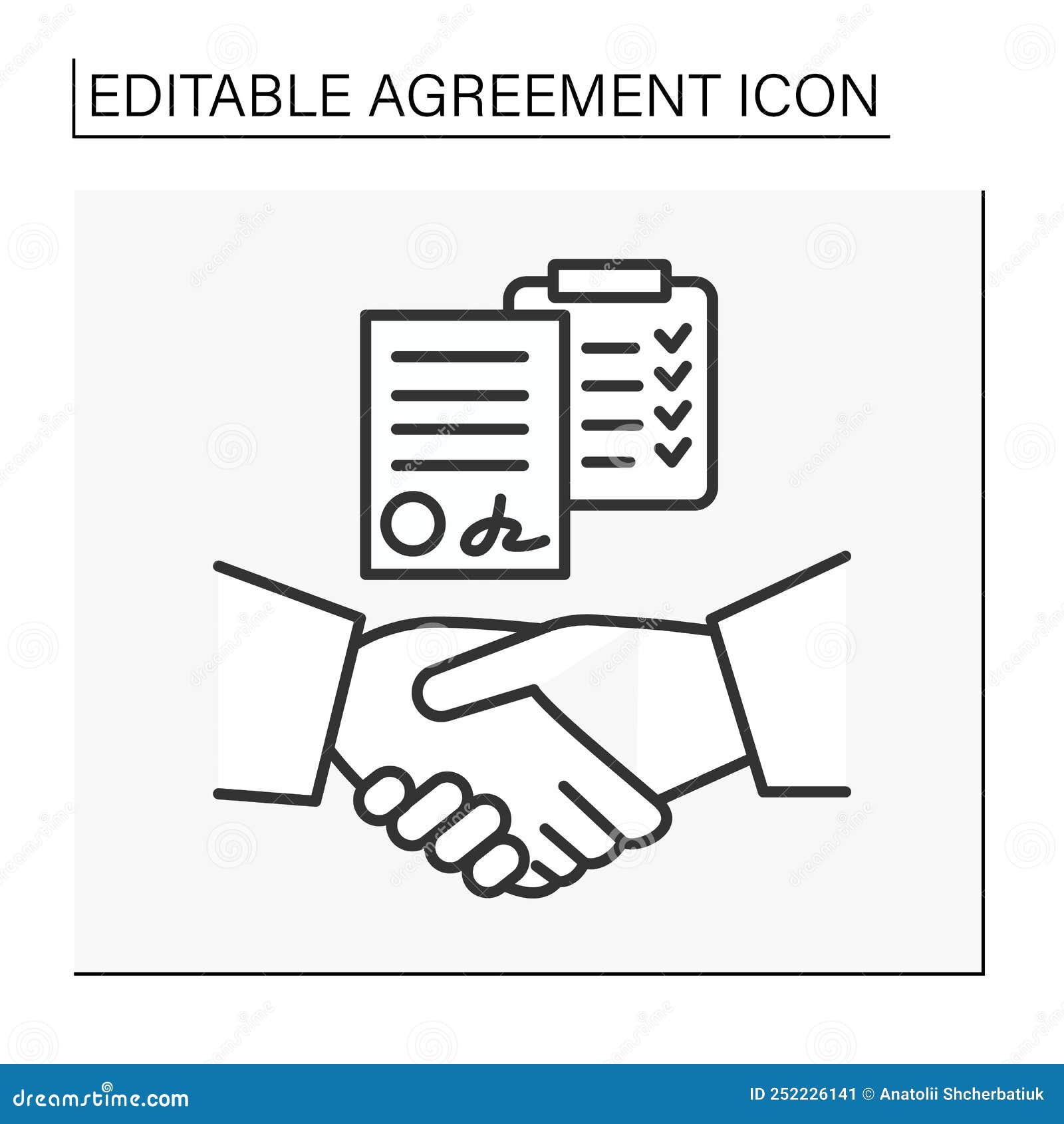 Deal line icon stock vector. Illustration of company - 252226141