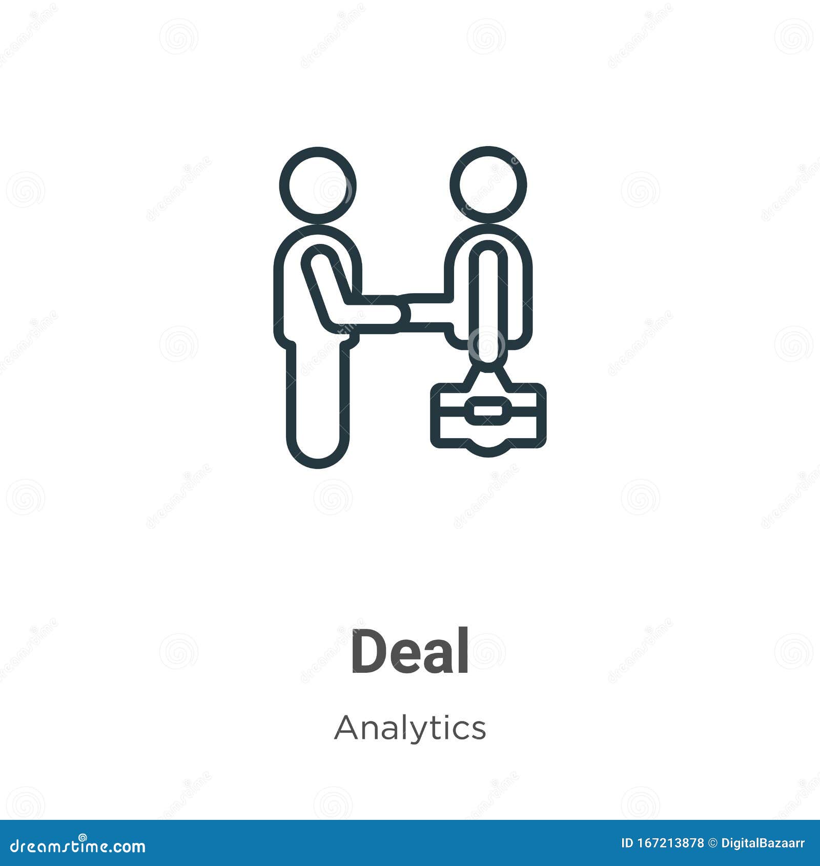 Deal Outline Vector Icon Thin Line Black Deal Icon Flat Vector Simple