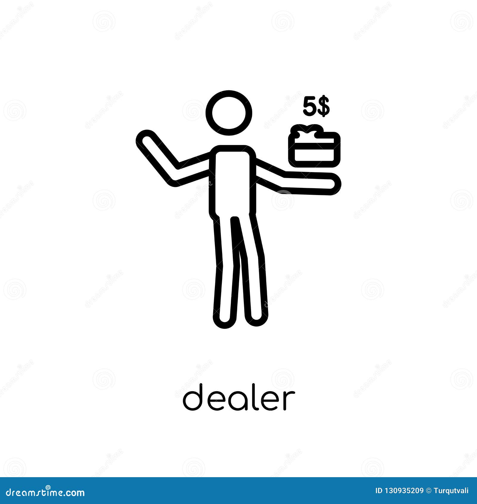 Dealer Icon. Trendy Modern Flat Linear Vector Dealer Icon On White ...