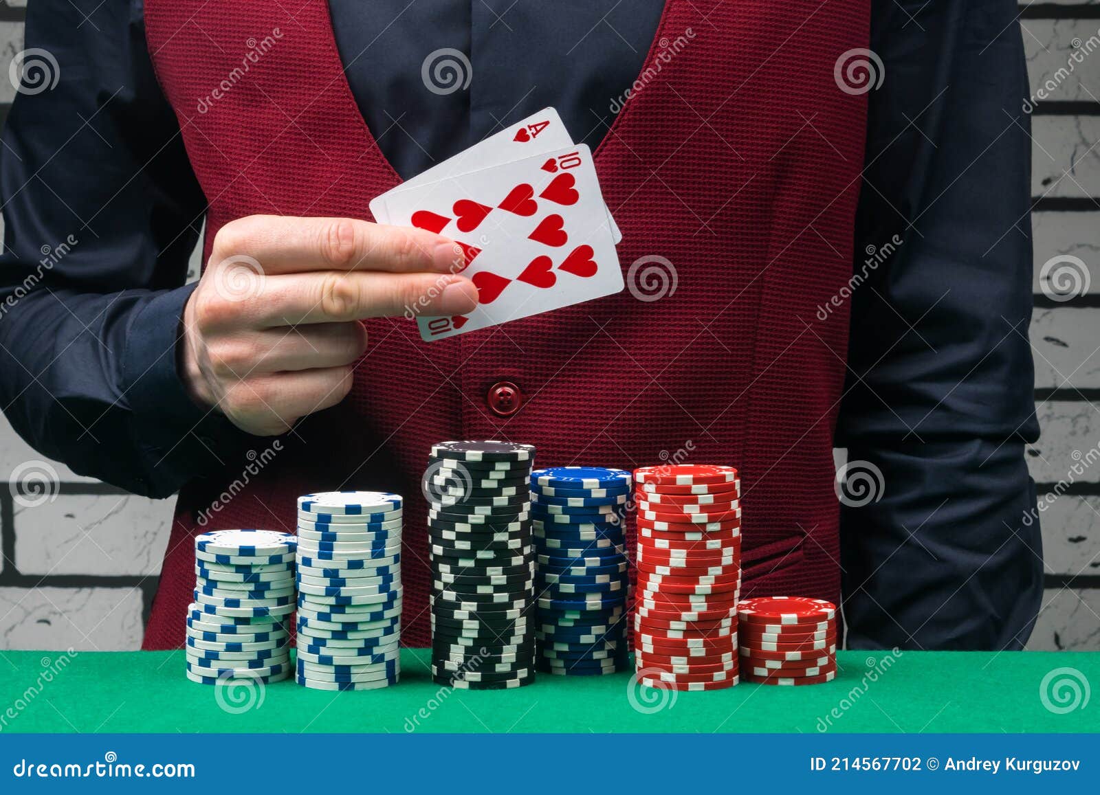 The Dealer`s Hand is a Winning Combination of Cards Stock Photo - Image ...