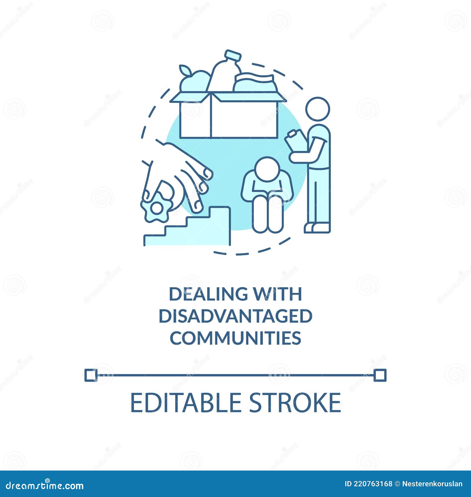 Dealing with Disadvantaged Communities Concept Icon Stock Vector ...