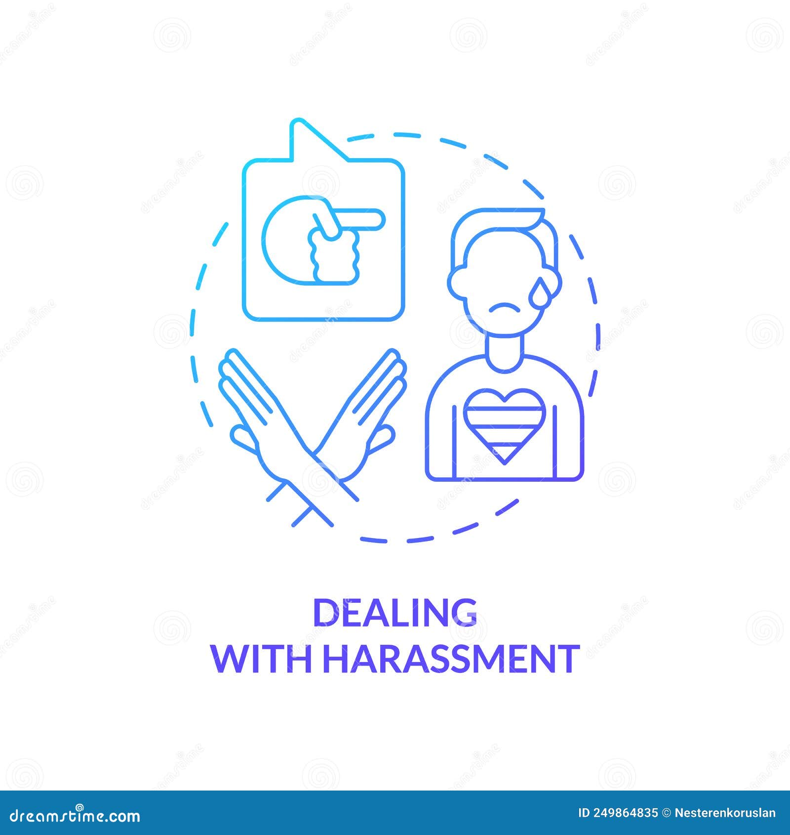 Dealing with Harassment Blue Gradient Concept Icon Stock Vector ...
