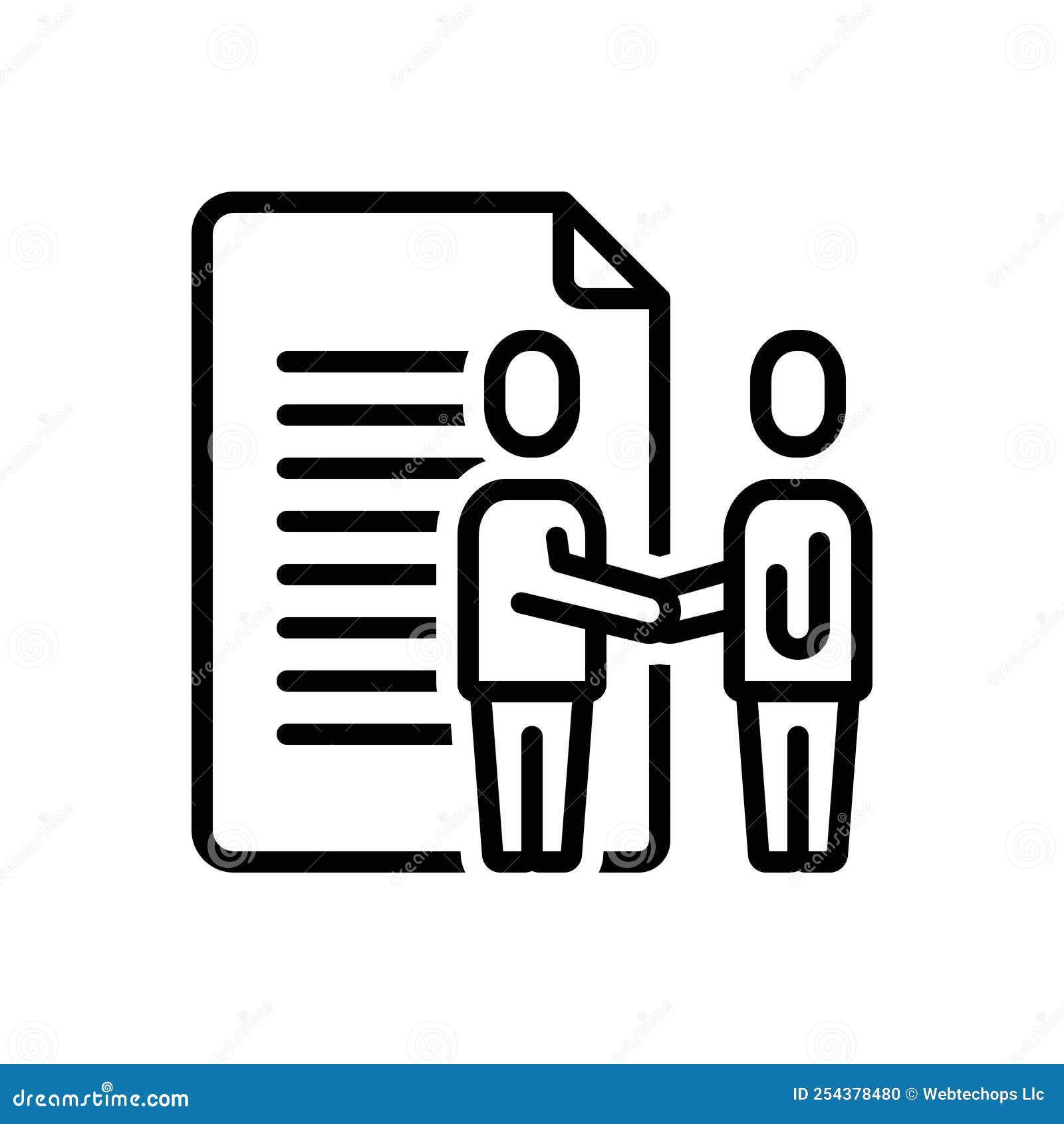 Black Line Icon for Dealing, Transaction and Business Stock ...