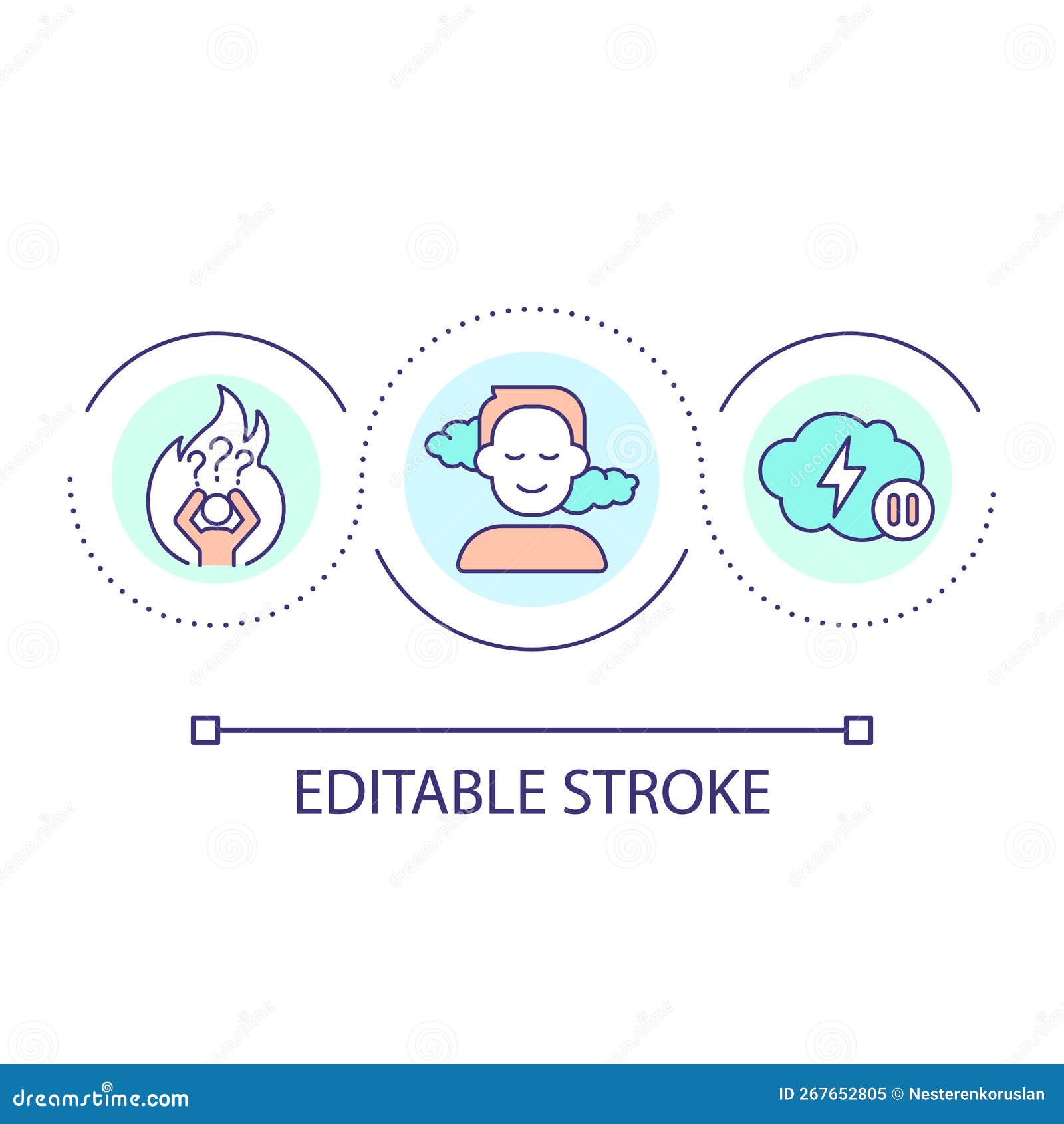 Dealing with Panic Attack Loop Concept Icon Stock Illustration ...