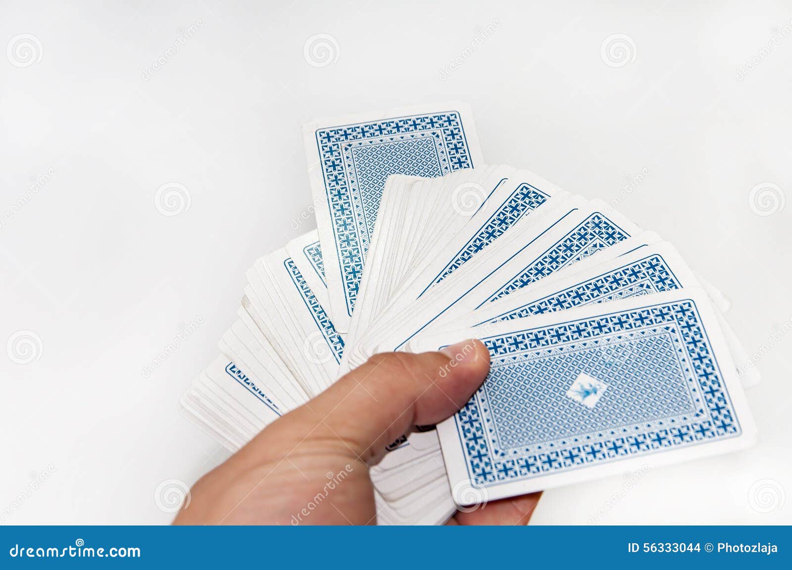 Dealing Playing Cards Over White Stock Photo - Image of poker, deal ...