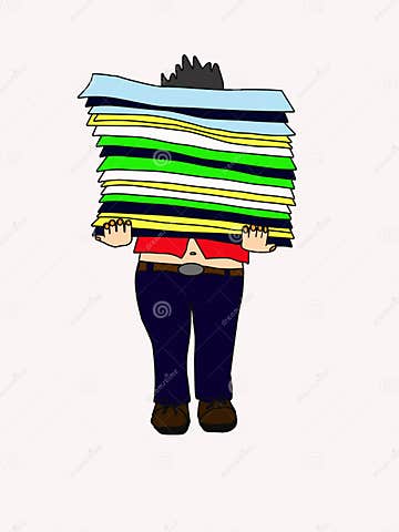 Dealing with Too Many Documents Stock Illustration - Illustration of ...