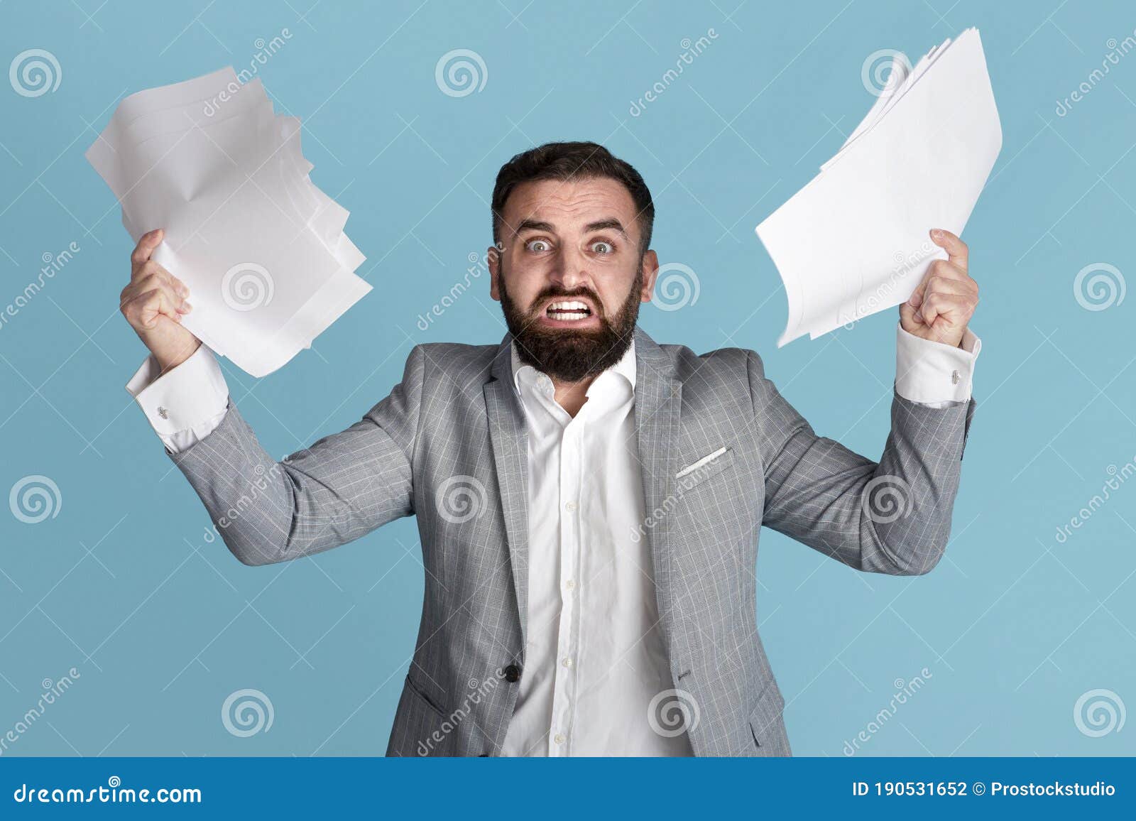 Dealing With Workplace Stress. Angry Overworked Office Employee ...