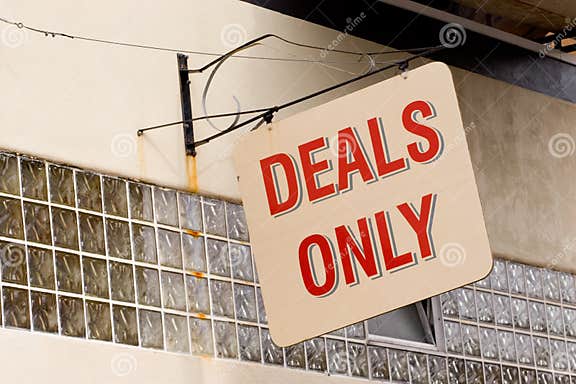 Deals only stock photo. Image of advertisement, used, pitch - 314998
