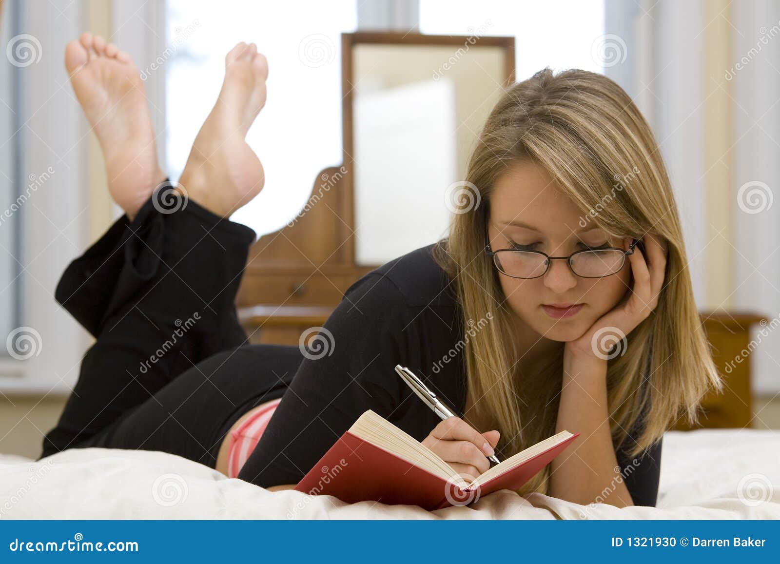 Dear Diary stock photo. Image of private, barefoot, attractive - 1321930