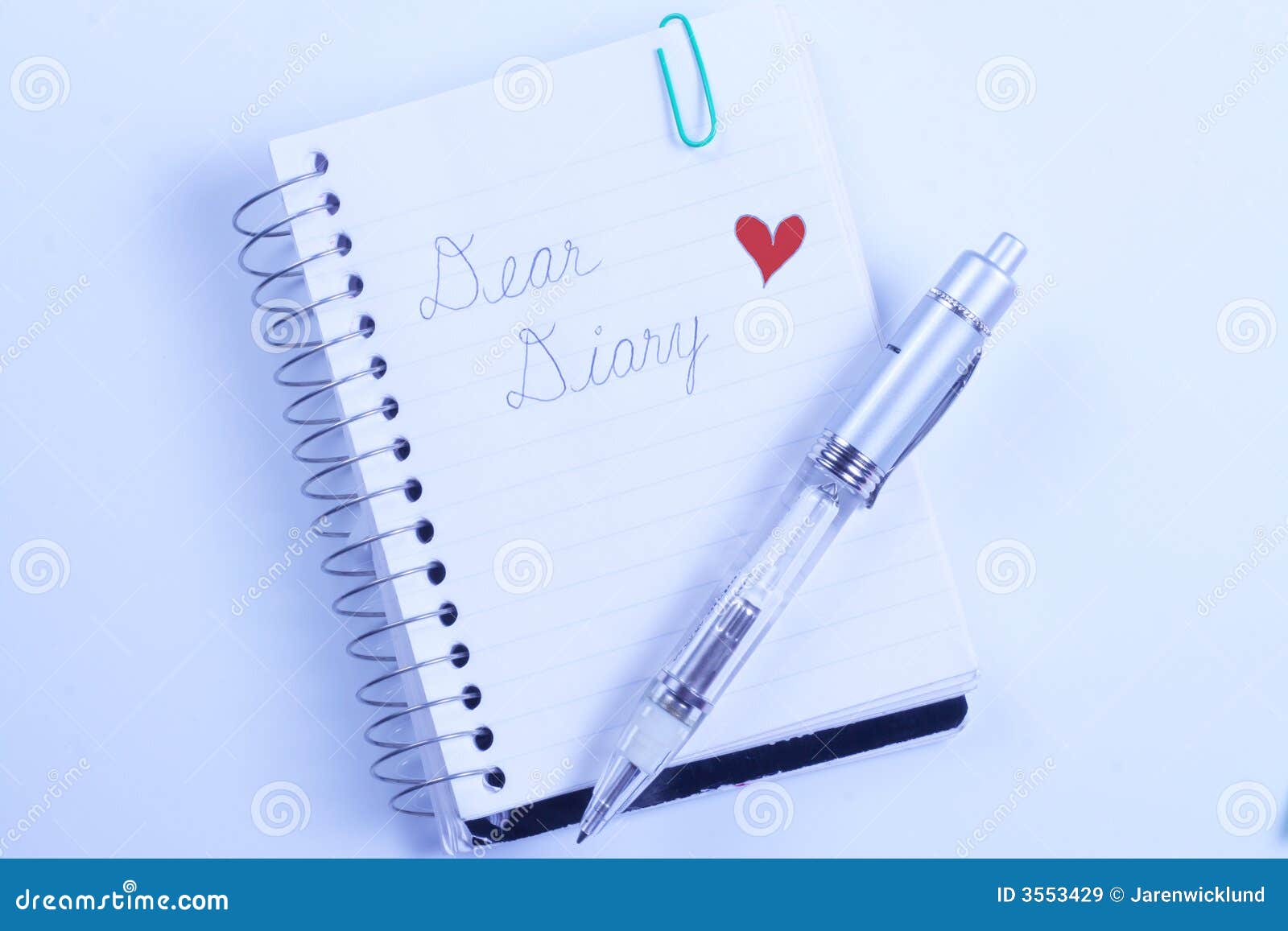 Dear Diary with pen stock image. Image of written, notepad - 3553429