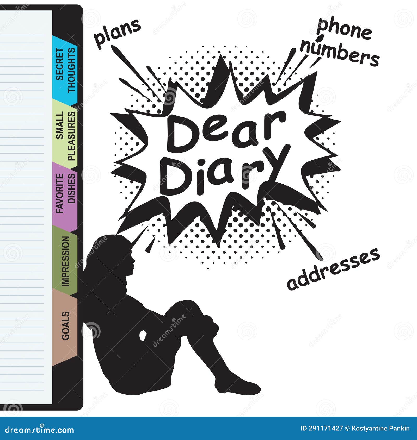 Dear Diary stock illustration. Illustration of clipart - 291171427