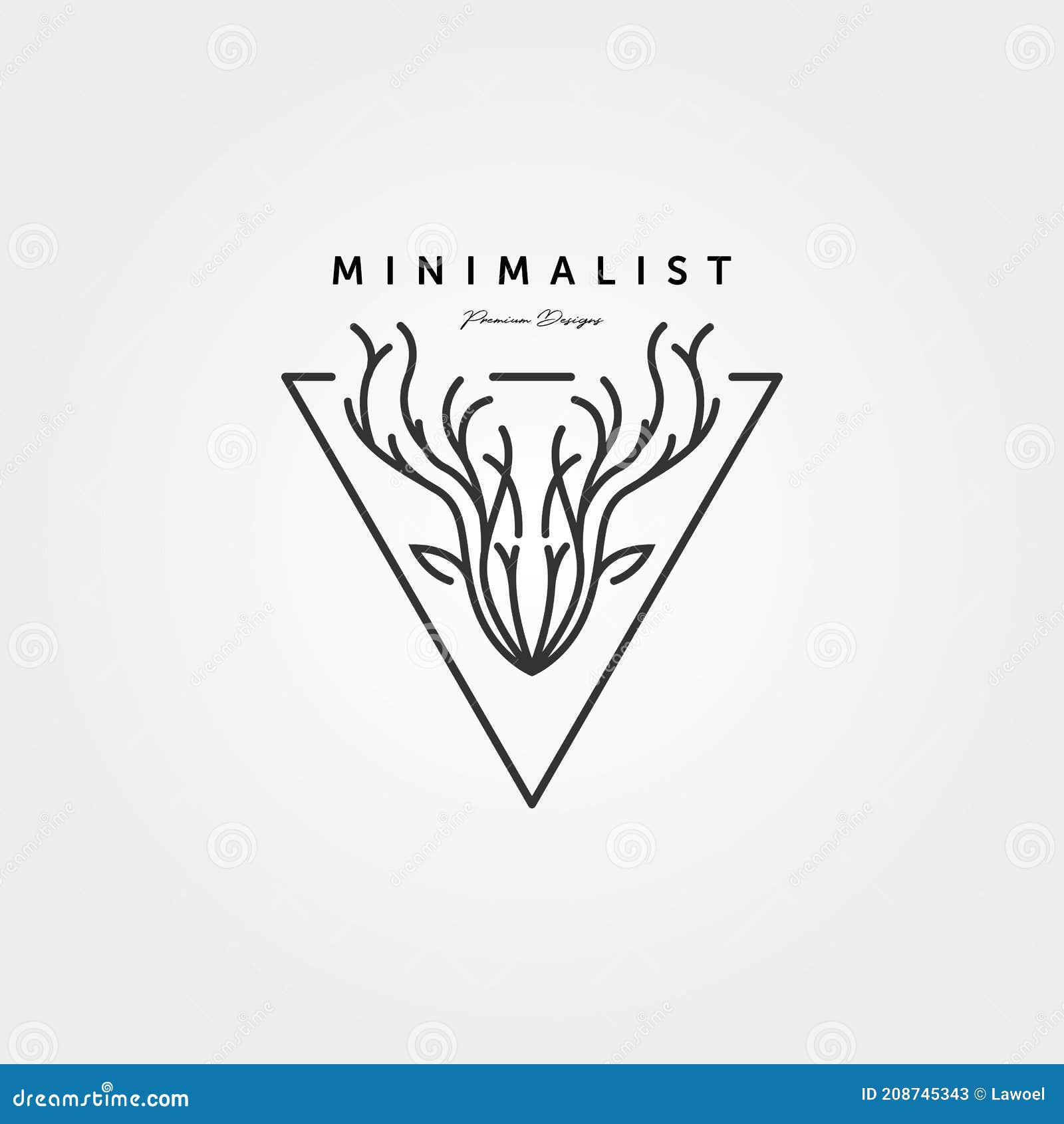 Dear Head With Antlers In Front Of Meadow Grass Inside Crest Shield ...