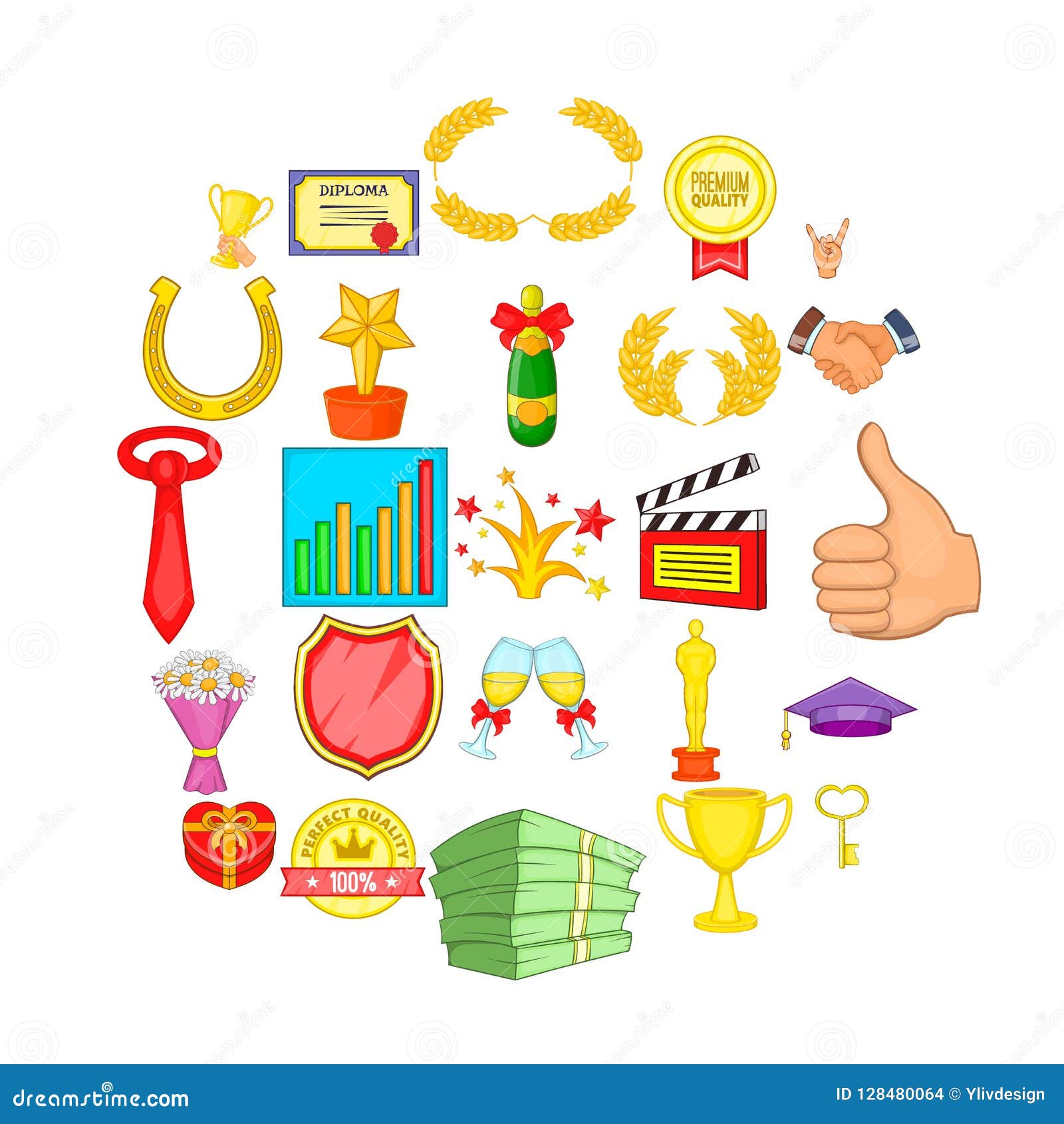 Dear Participant Icons Set, Cartoon Style Stock Vector - Illustration ...
