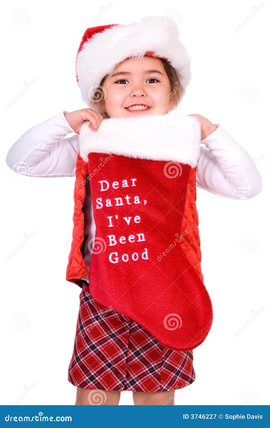 Dear Santa, I Ve Been Good. Stock Image - Image of person, tartan: 3746227