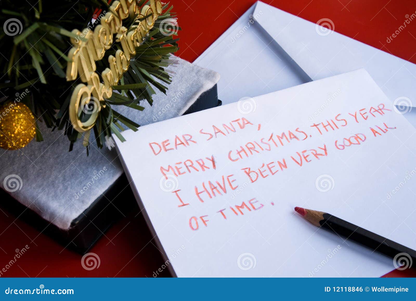Dear Santa Letter Written by a Child for Christmas Stock Photo - Image ...
