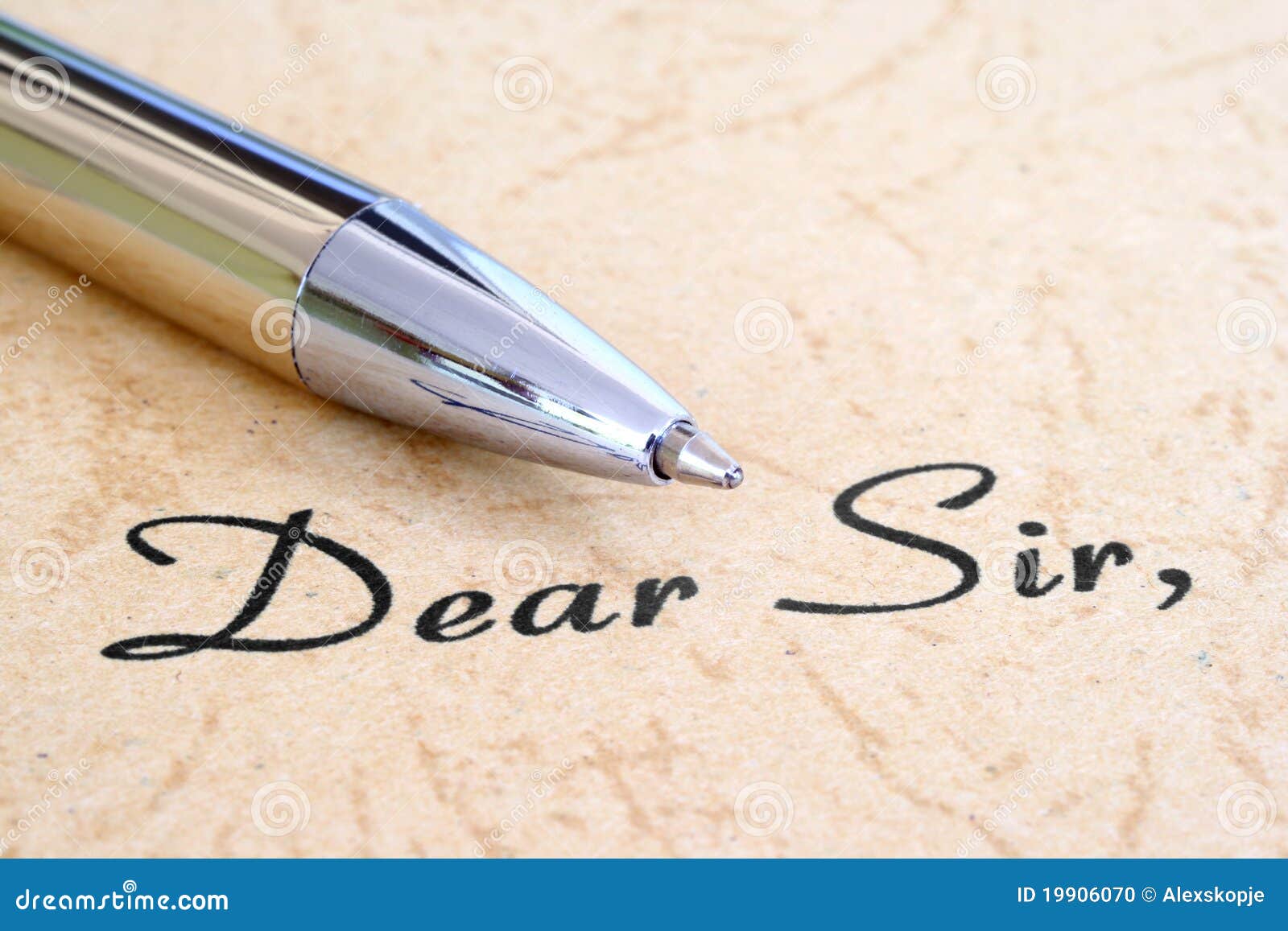 Dear sir stock photo. Image of paper, office, grunge - 19906070