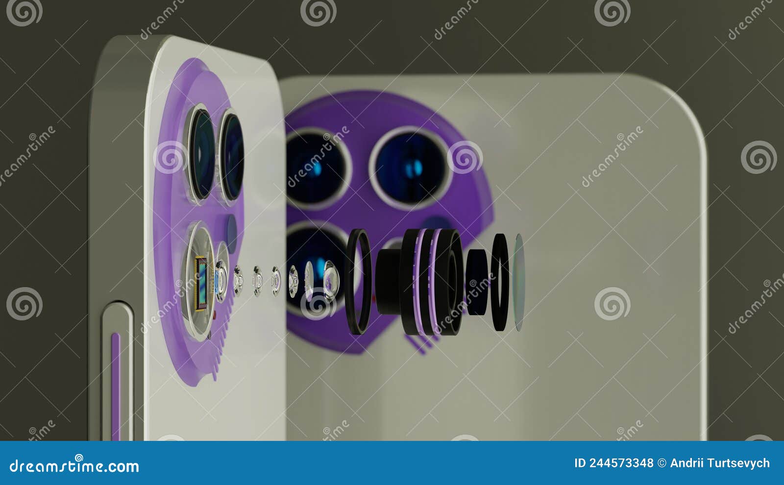 Close Up View of Digital Camera Lenses Module of Modern Smartphone ...