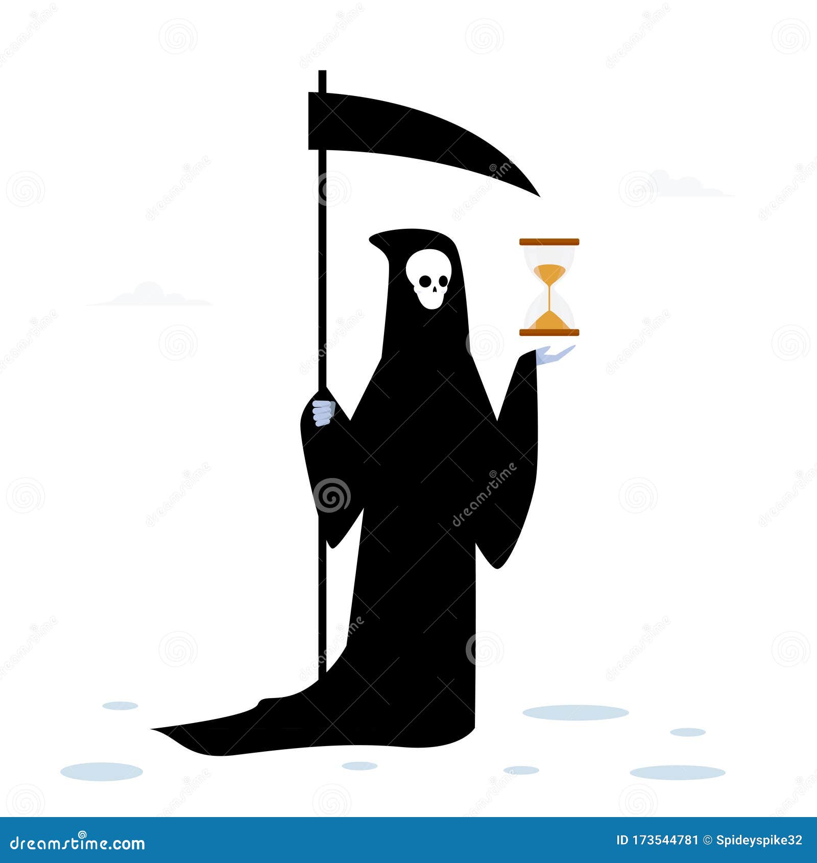 Death Angel and Sand Clock. Vector Illustration Stock Vector ...