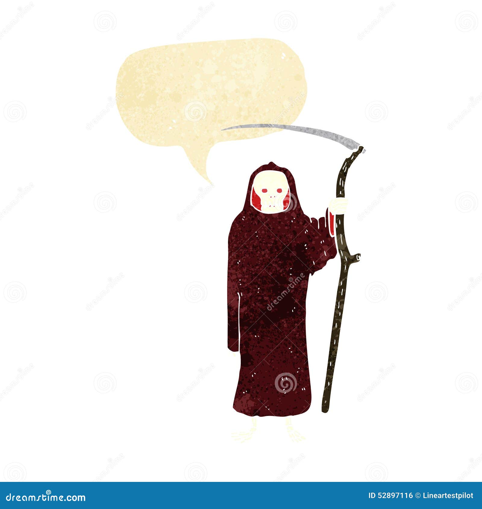 Death Cartoon with Speech Bubble Stock Illustration - Illustration of ...