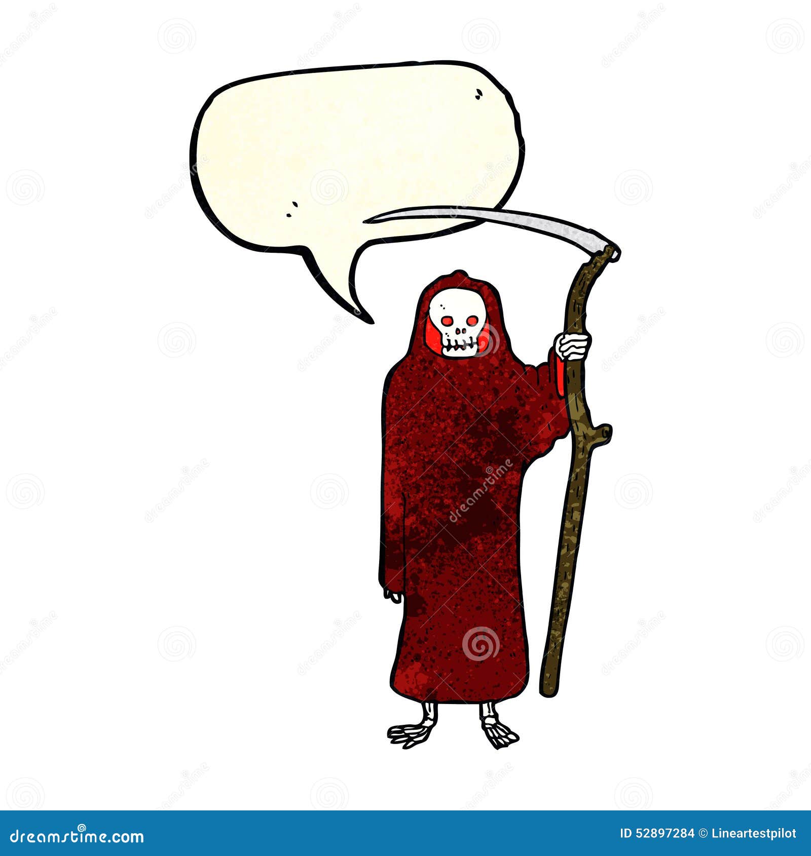 Death Cartoon with Speech Bubble Stock Illustration - Illustration of ...