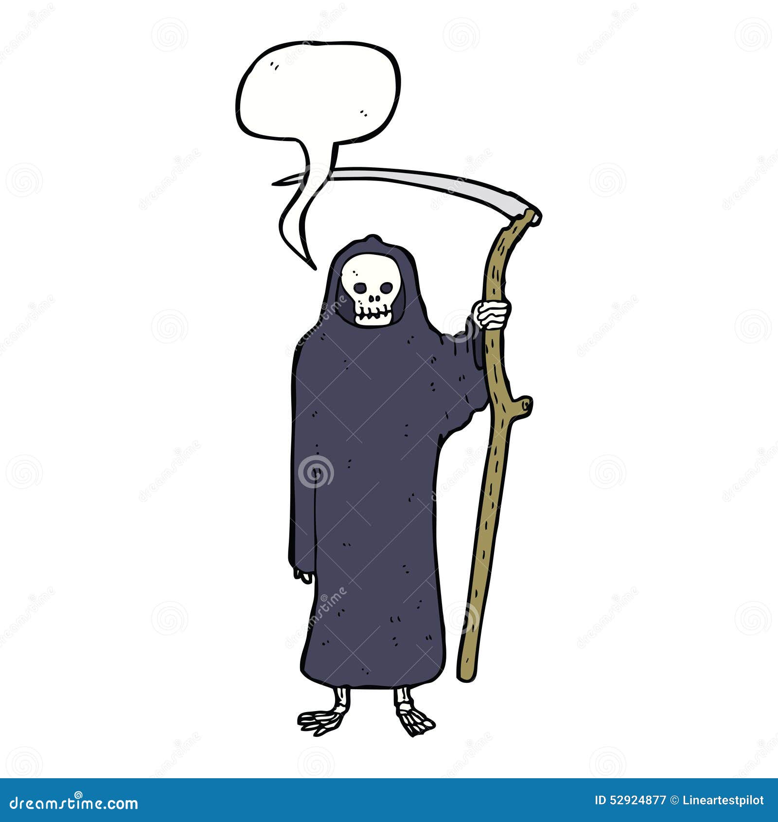 Death Cartoon with Speech Bubble Stock Illustration - Illustration of ...