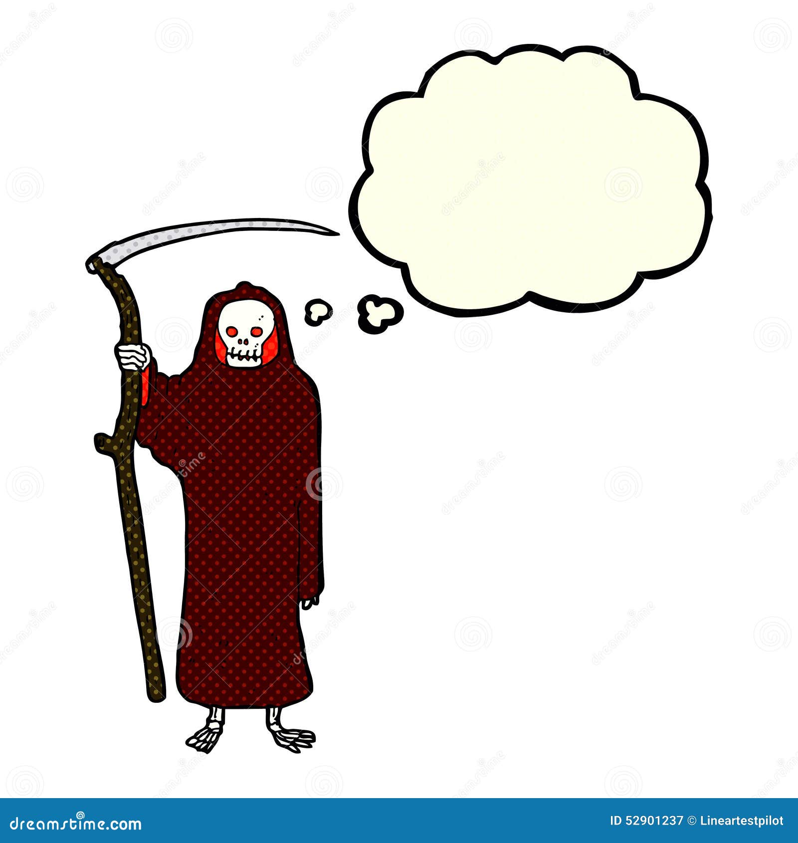 Death Cartoon with Thought Bubble Stock Illustration - Illustration of ...