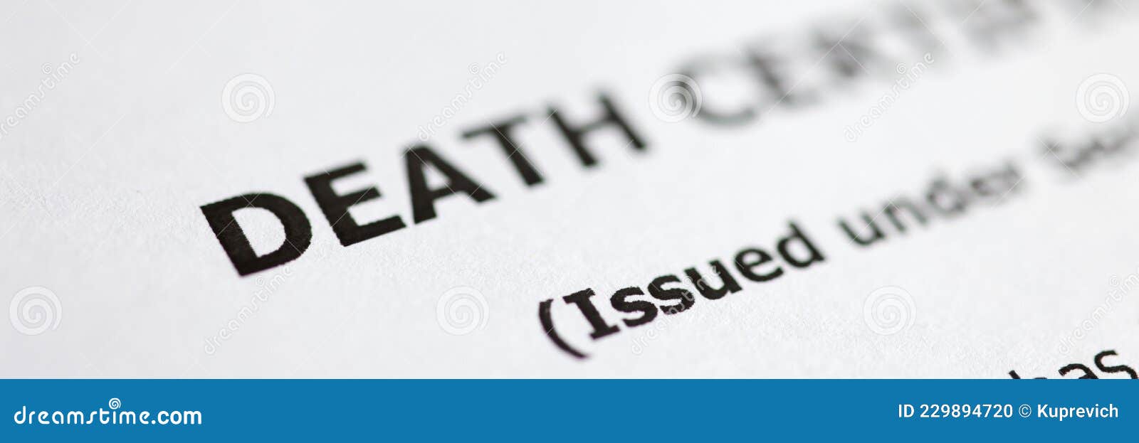 Death Certificate is on Table. Paperwork after Death of Relative Stock ...
