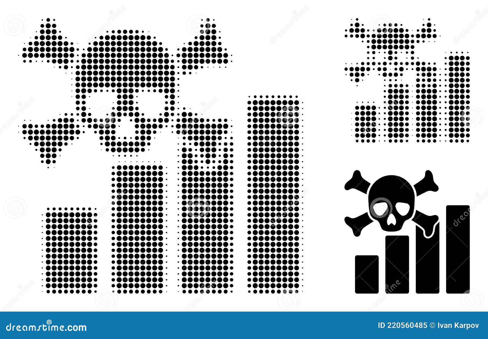 Death Chart Halftone Dotted Icon Stock Vector - Illustration of ...