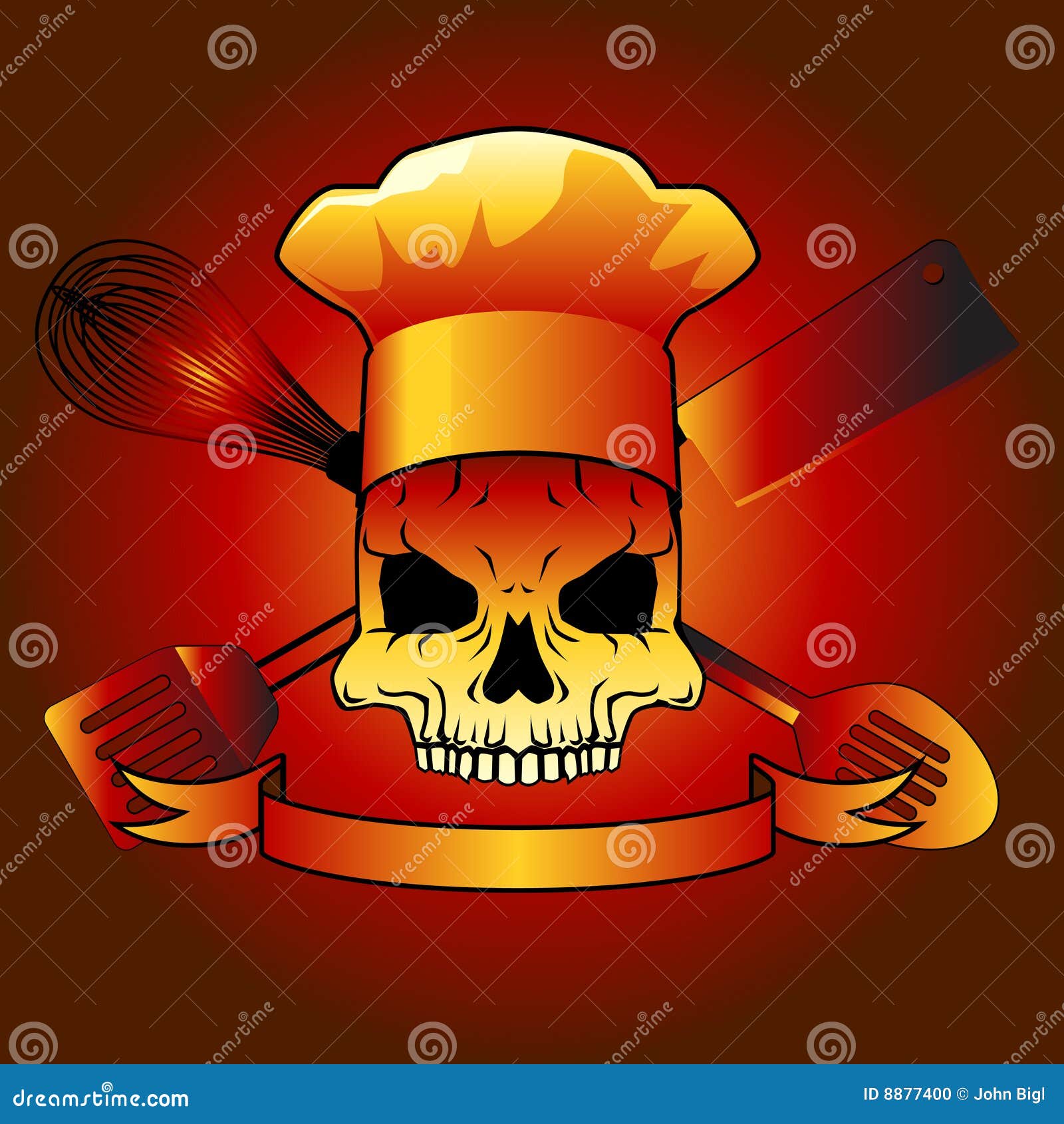 Death chef stock vector. Illustration of banner, danger - 8877400