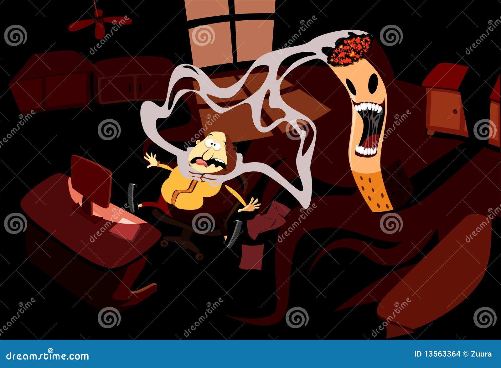Nicotine Monster Smoking Cravings Stock Illustration | CartoonDealer ...