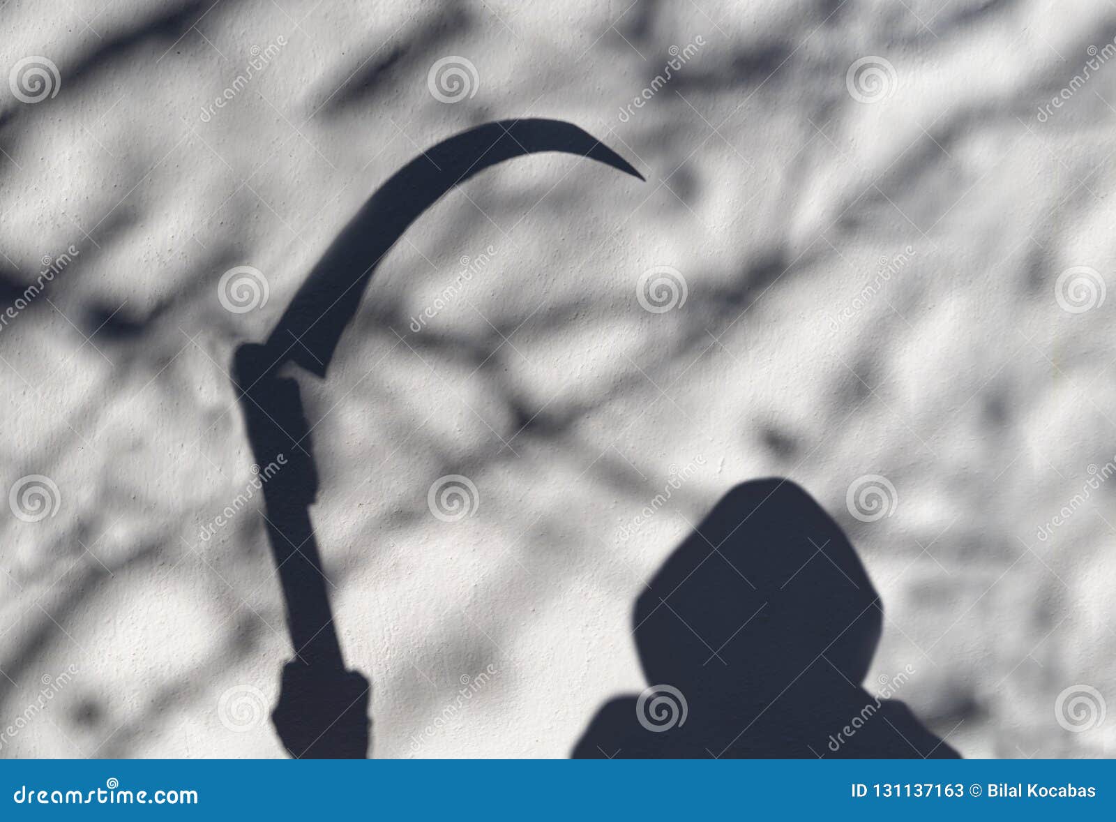 Death Coming, Soft Shadow of Death on Wall. Stock Image - Image of ...