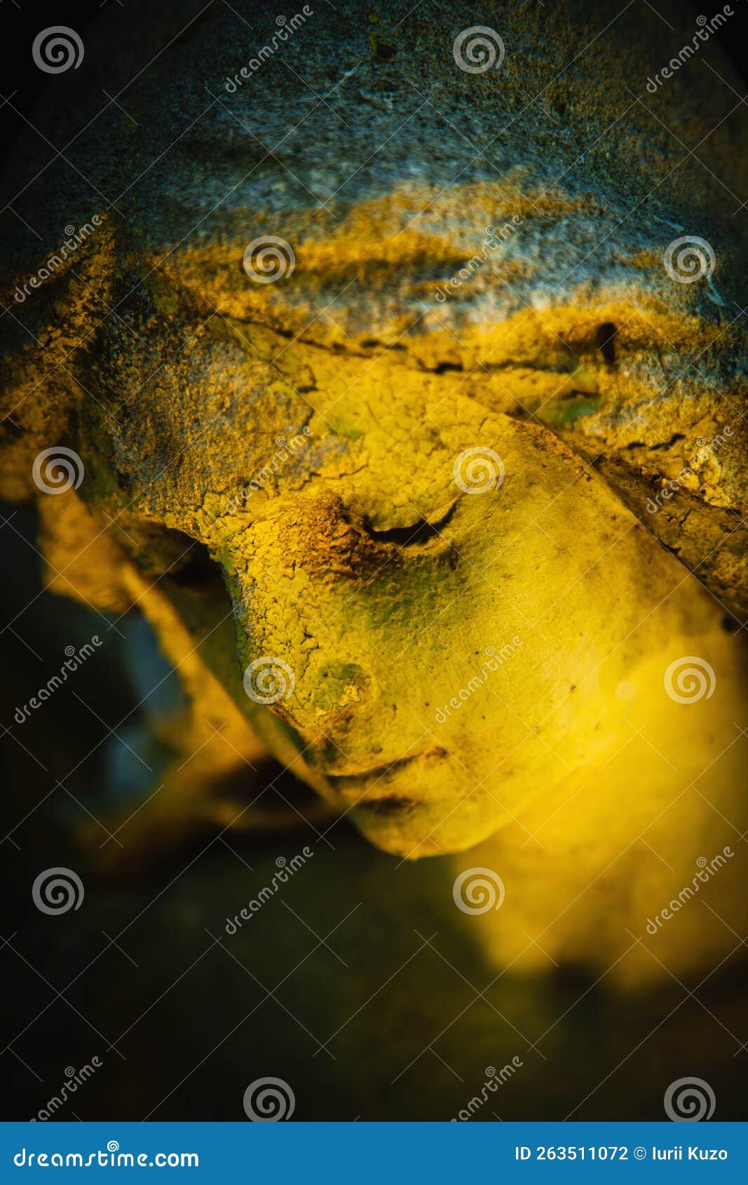 Death Concept. Close Up the Face of a Fragile Angel Stock Photo - Image ...