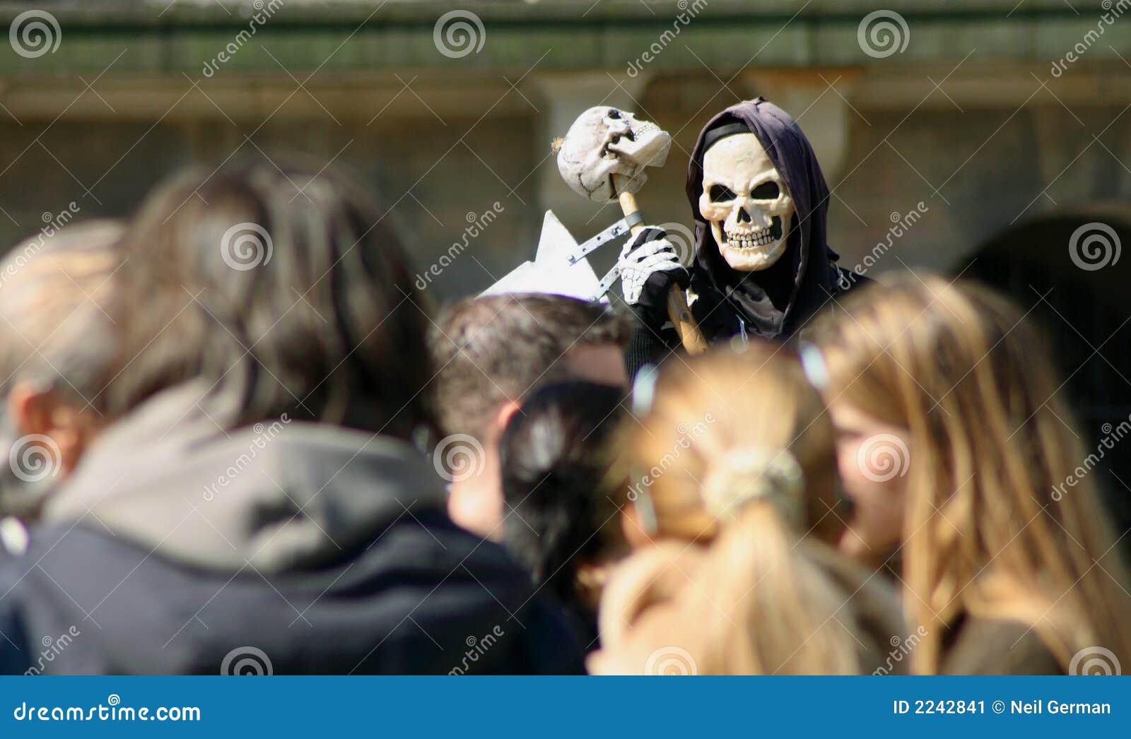 Death in a crowd stock image. Image of skeleton, cloak - 2242841
