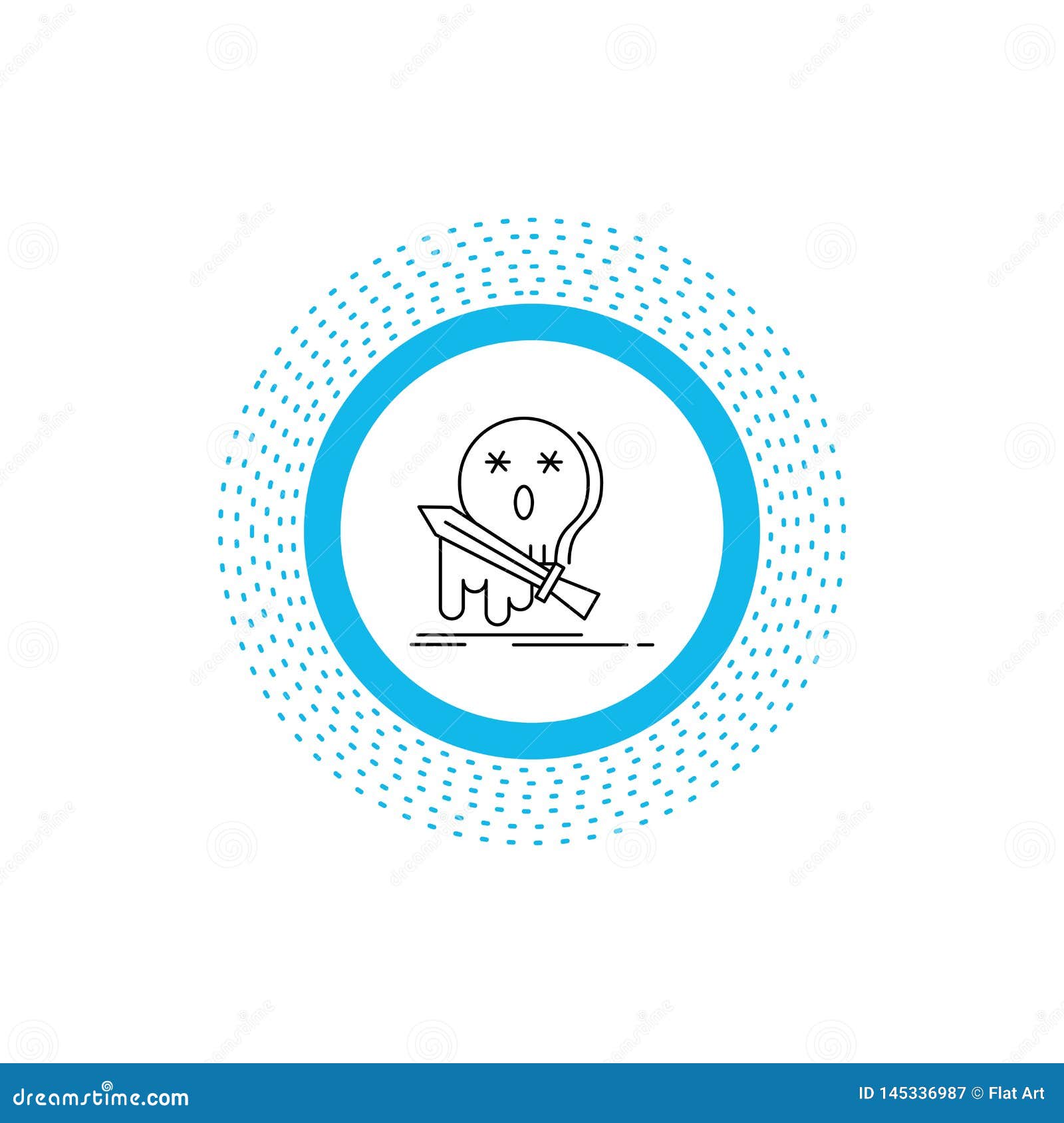 Death, Frag, Game, Kill, Sword Line Icon. Vector Isolated Illustration ...