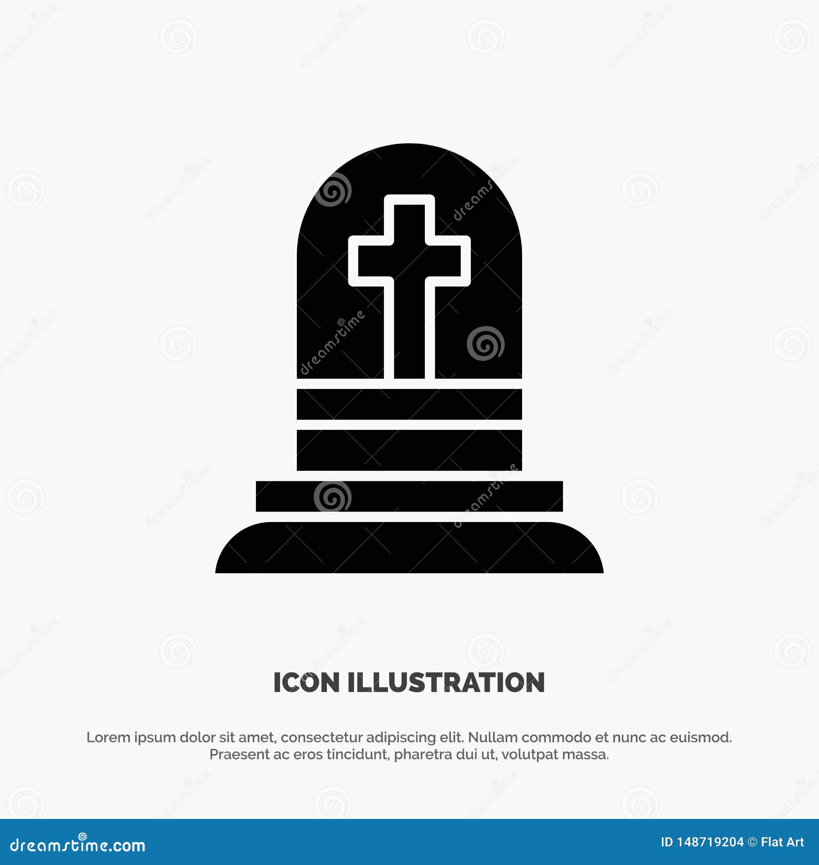 Death, Grave, Gravestone, Rip Solid Glyph Icon Vector Stock Vector ...