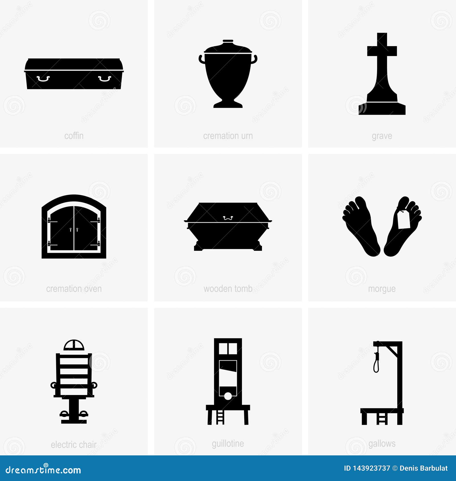 Death icons stock vector. Illustration of oven, execution - 143923737
