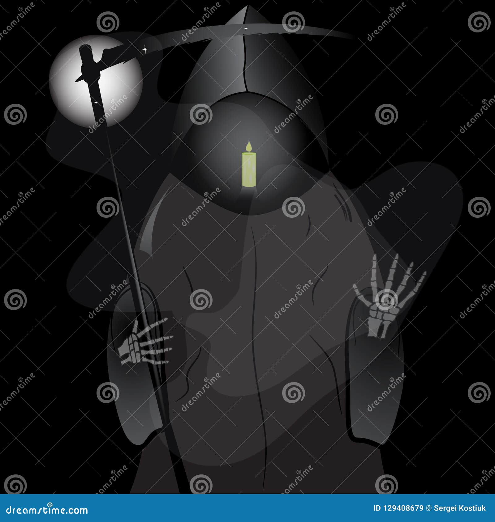 Death illustration stock vector. Illustration of horror - 129408679