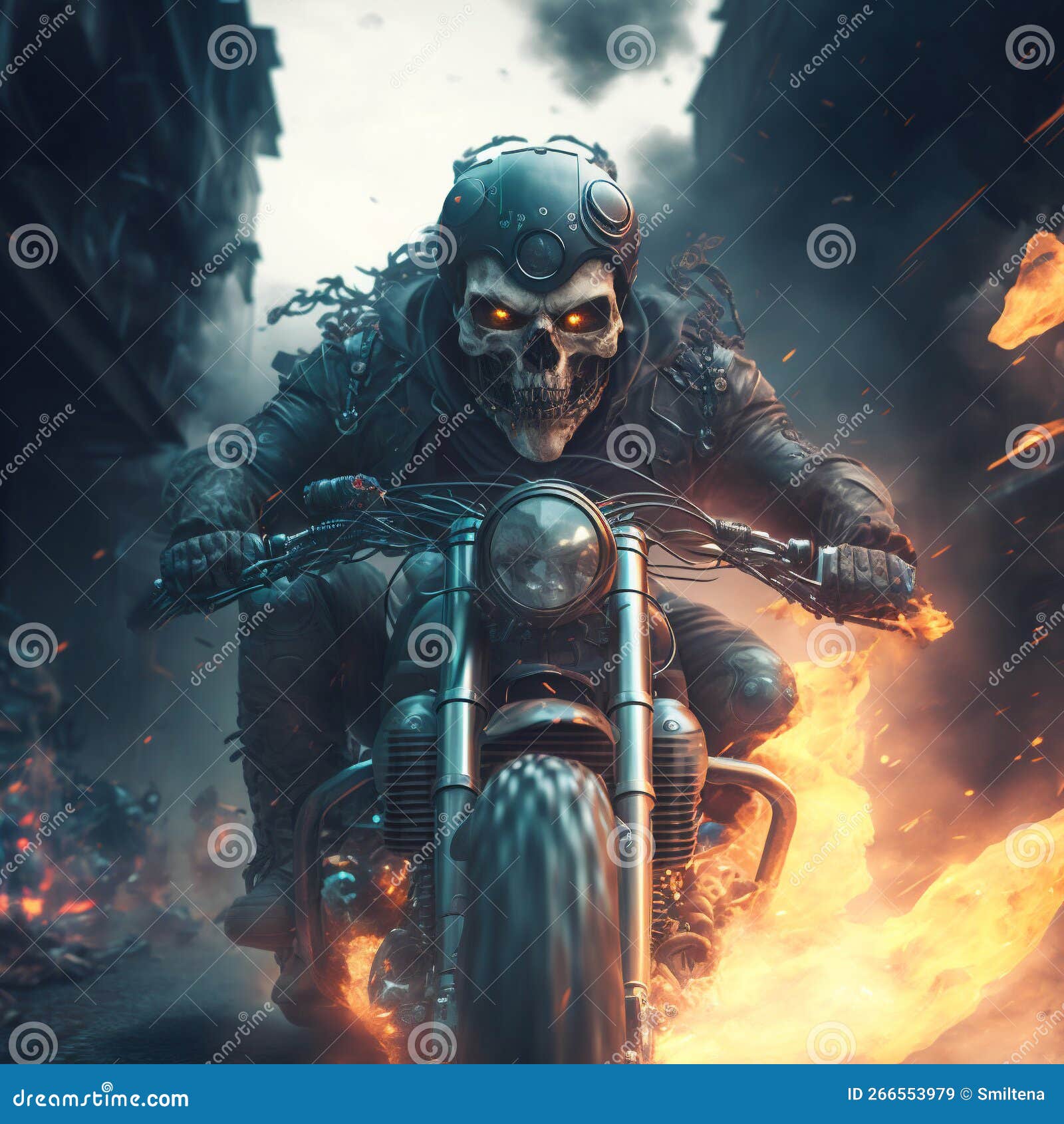 The Death Knight Rush on His Motorcycle through the City. Created with ...