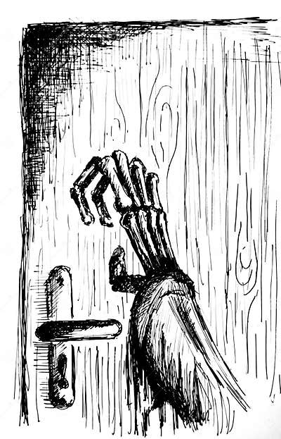 Death knocking stock illustration. Illustration of coming - 17592303