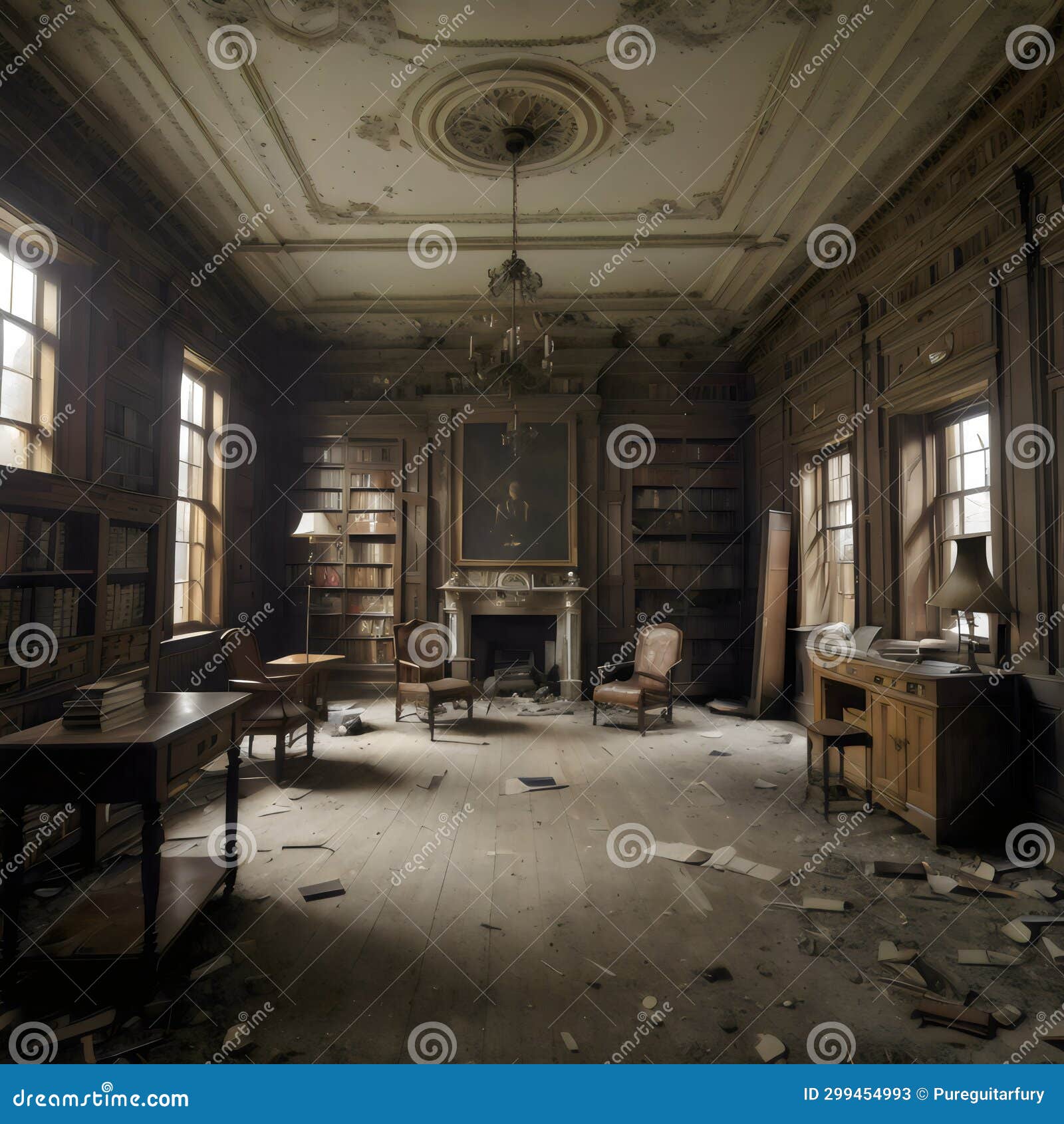 Death of a Library stock illustration. Illustration of architecture ...